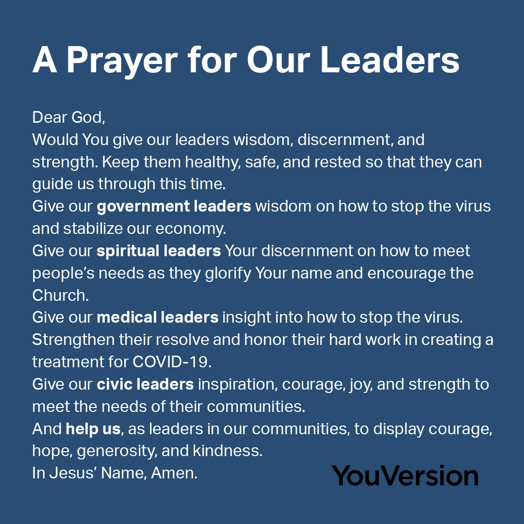 A Prayer For Our Leaders YouVersion A Prayer For Our Leaders YouVersion